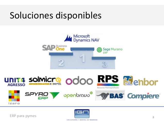 Tipos y ejemplos de ERP