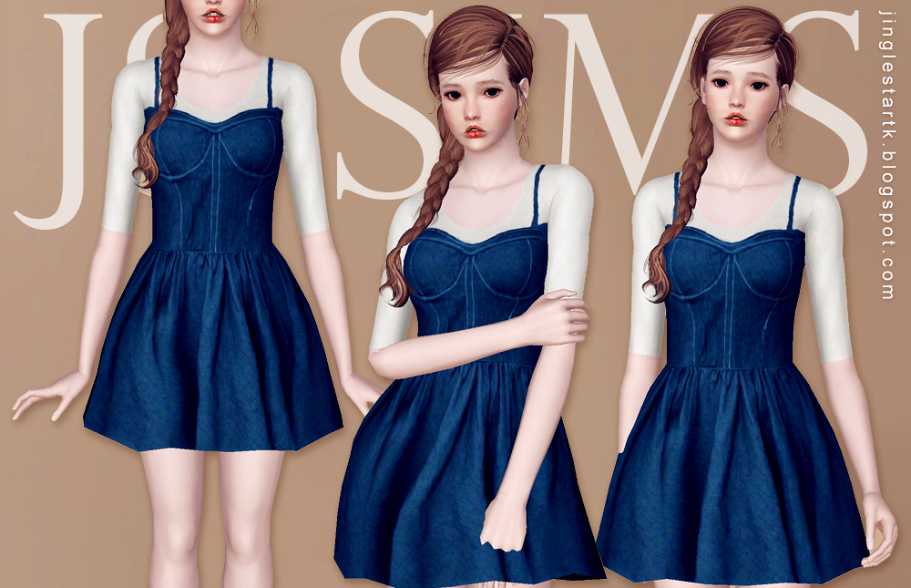 [JS SIMS 3] Denim Corset Dress－JS SIMS｜痞客邦