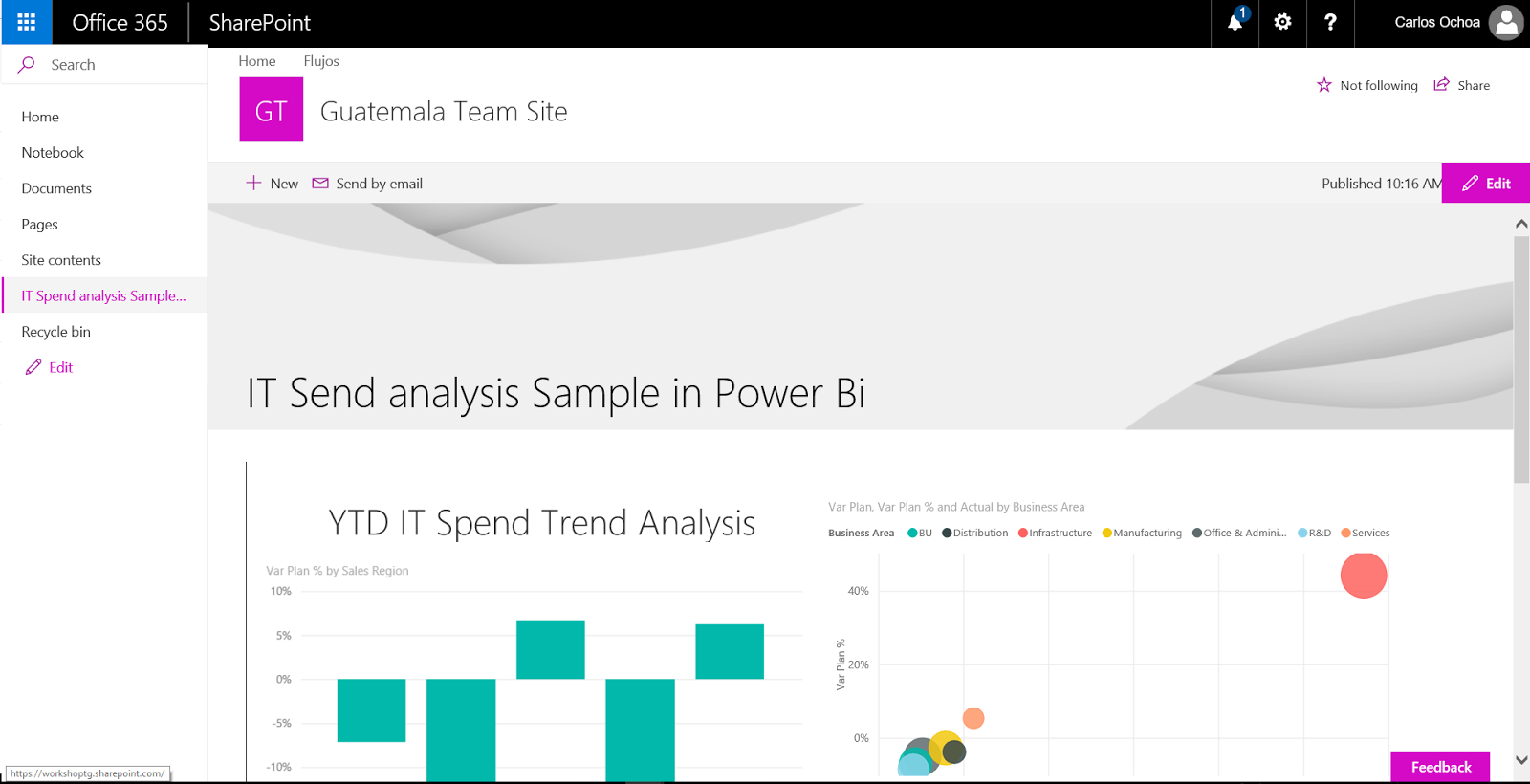 Desarrollo +: Como publicar un reporte de Power Bi en SharePoint Online ...