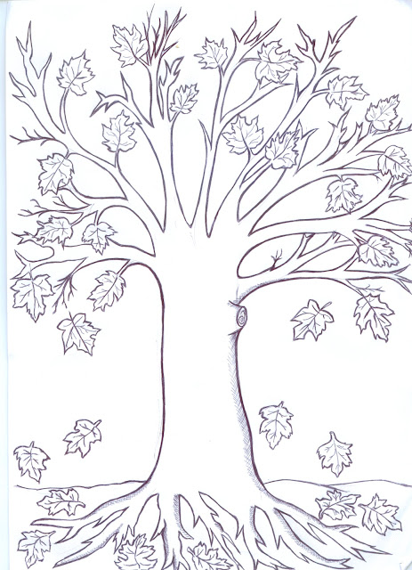 COPACI de toamna de colorat / IMAGINI - Copaci de colorat pentru cei ...