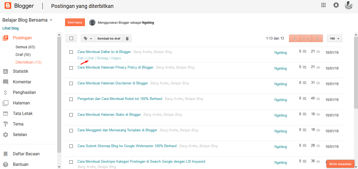 Cara Mudah Posting Artikel Di Blogger - K-Firdaus