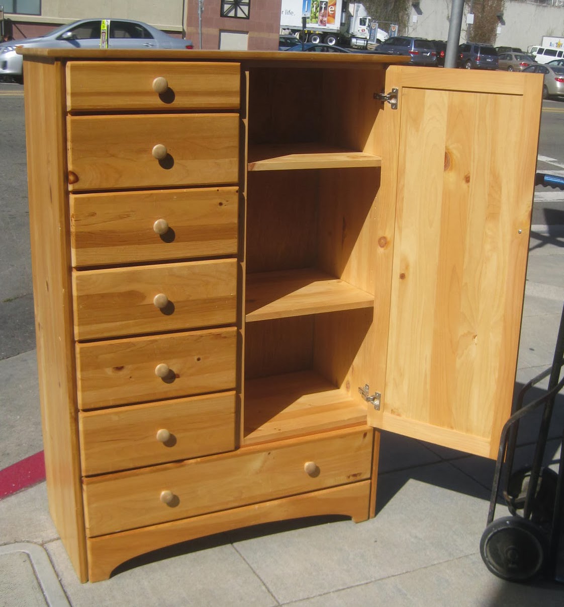 UHURU FURNITURE & COLLECTIBLES: SOLD - Pine Chifferobe - $125
