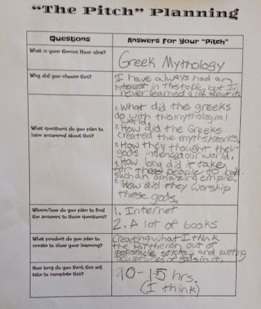 Each One Teach One: "The Pitch" Preparation for Genius Hour