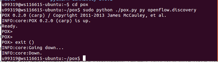 Windy S Software Defined Networks Start And Stop Pox Controller