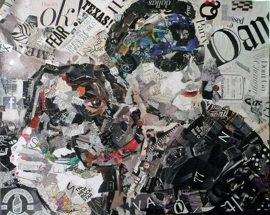 Nancy Standlee Fine Art: Matt, a Torn Paper Collage Portrait Painting ...