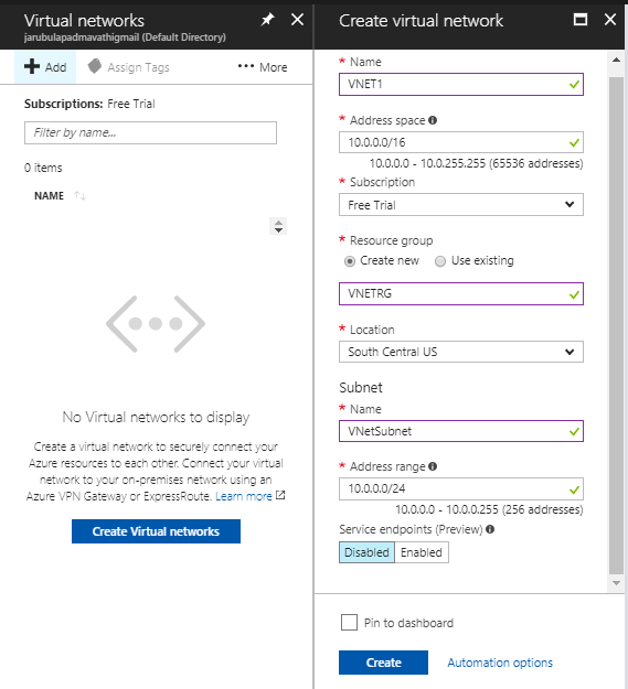 Microsoft .Net Solutions: Azure VNET