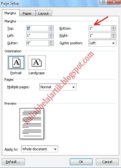 Merubah Inches jadi Centimeter di Word 2007:Kuliah dan Belajar TIK