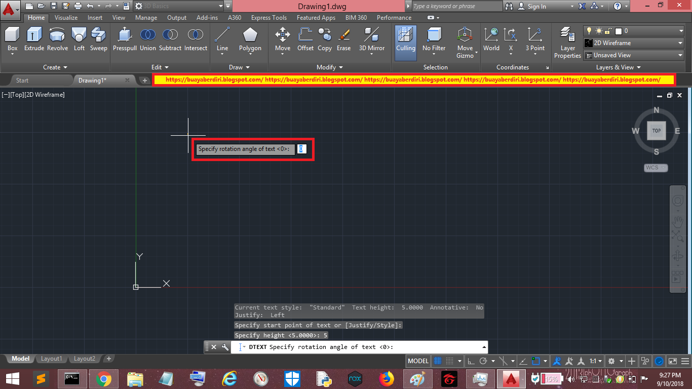Perintah Dtext - Cara membuat teks atau tulisan pada Autocad