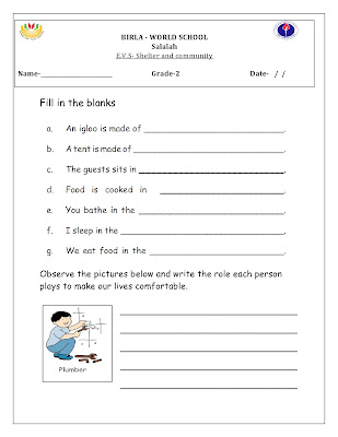 Birla World School Oman: Homework for Grade 2B on 28/1/16
