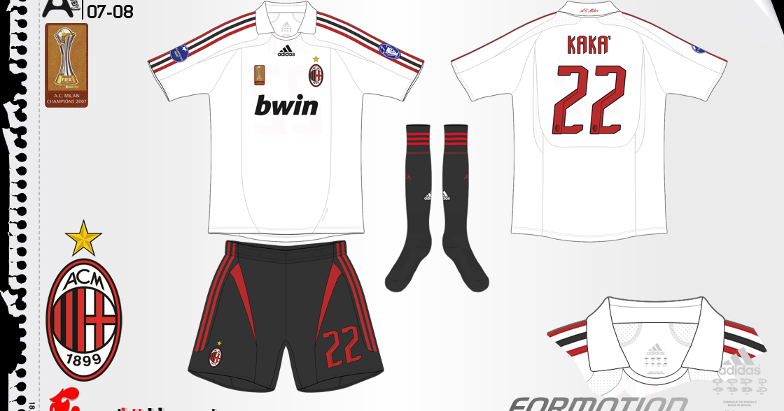 Kit Design, by eroj: 2007-08 AC Milan (Home, Away e Third)
