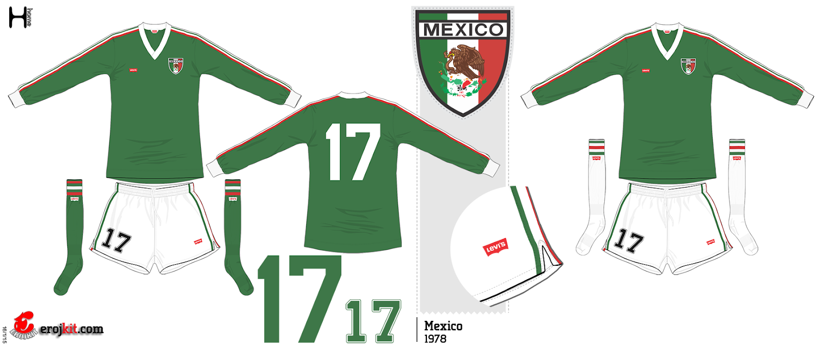 Kit Design, by eroj: 1978 México (Home e Away)