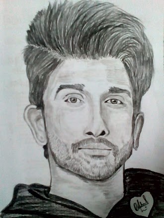 Pencil drawing of Dulquer salmaan, DQ topdown drawing.