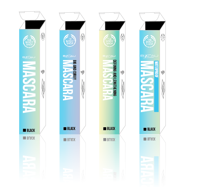 DESIGN PRACTICE: Final Mascara packaging designs and their nets