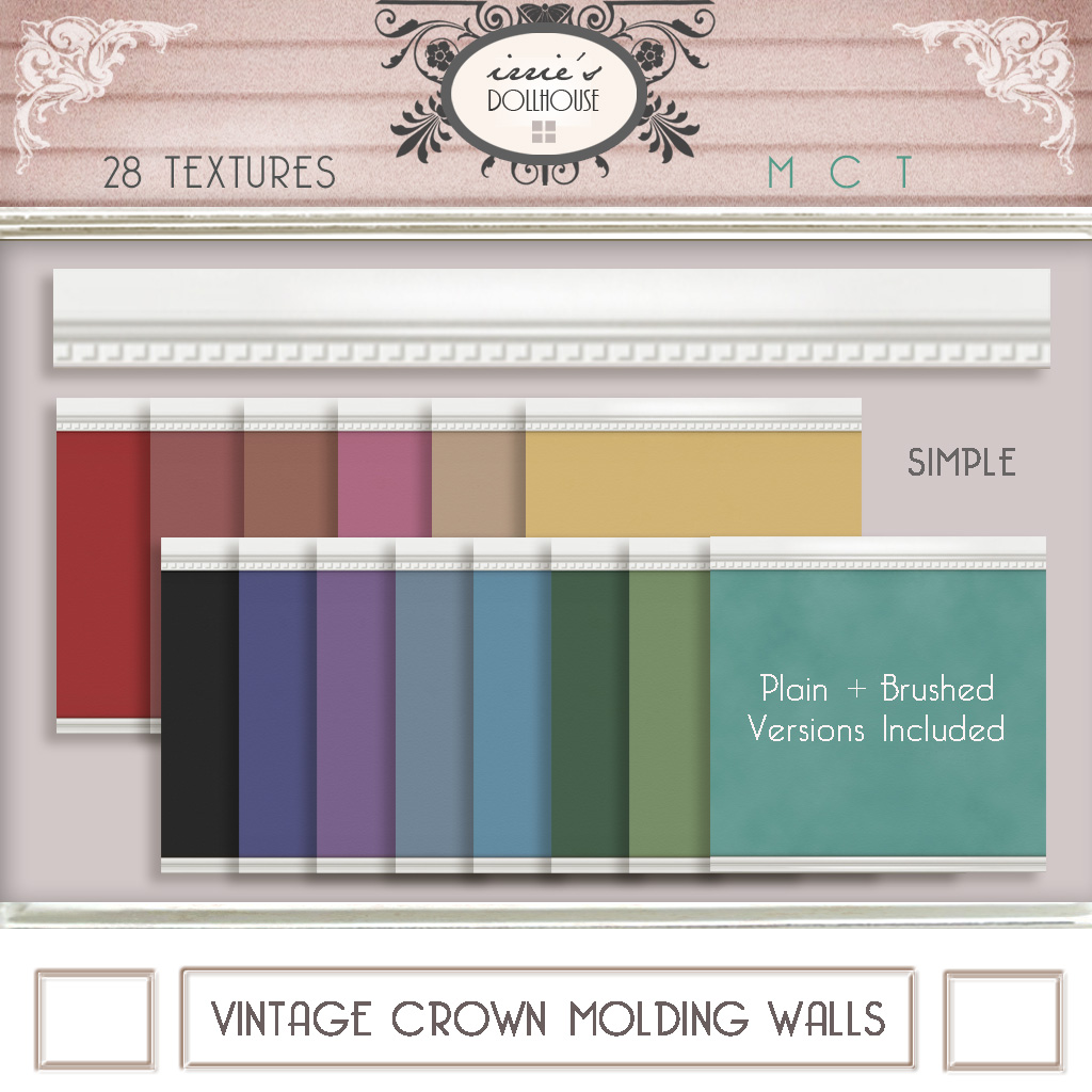 irrie's Dollhouse: Vintage Crown Molding Walls @ Texture Market
