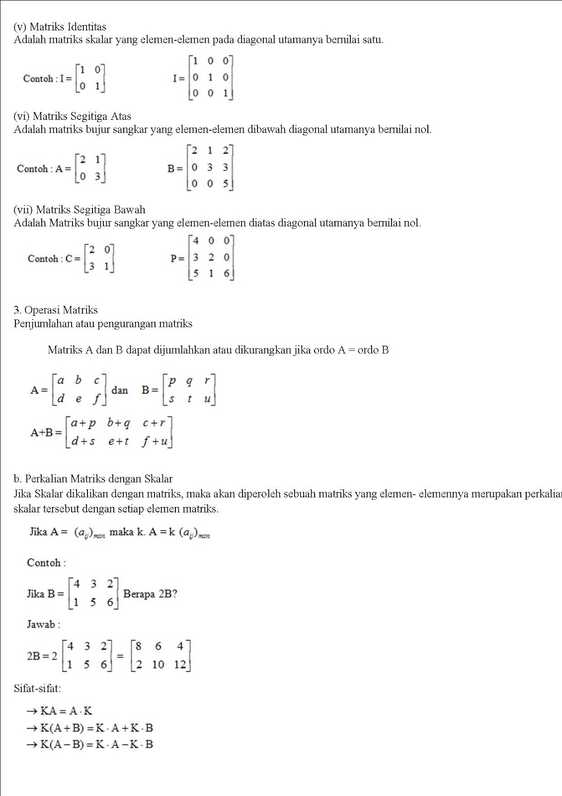 SYAFIK: RUMUS MATRIKS