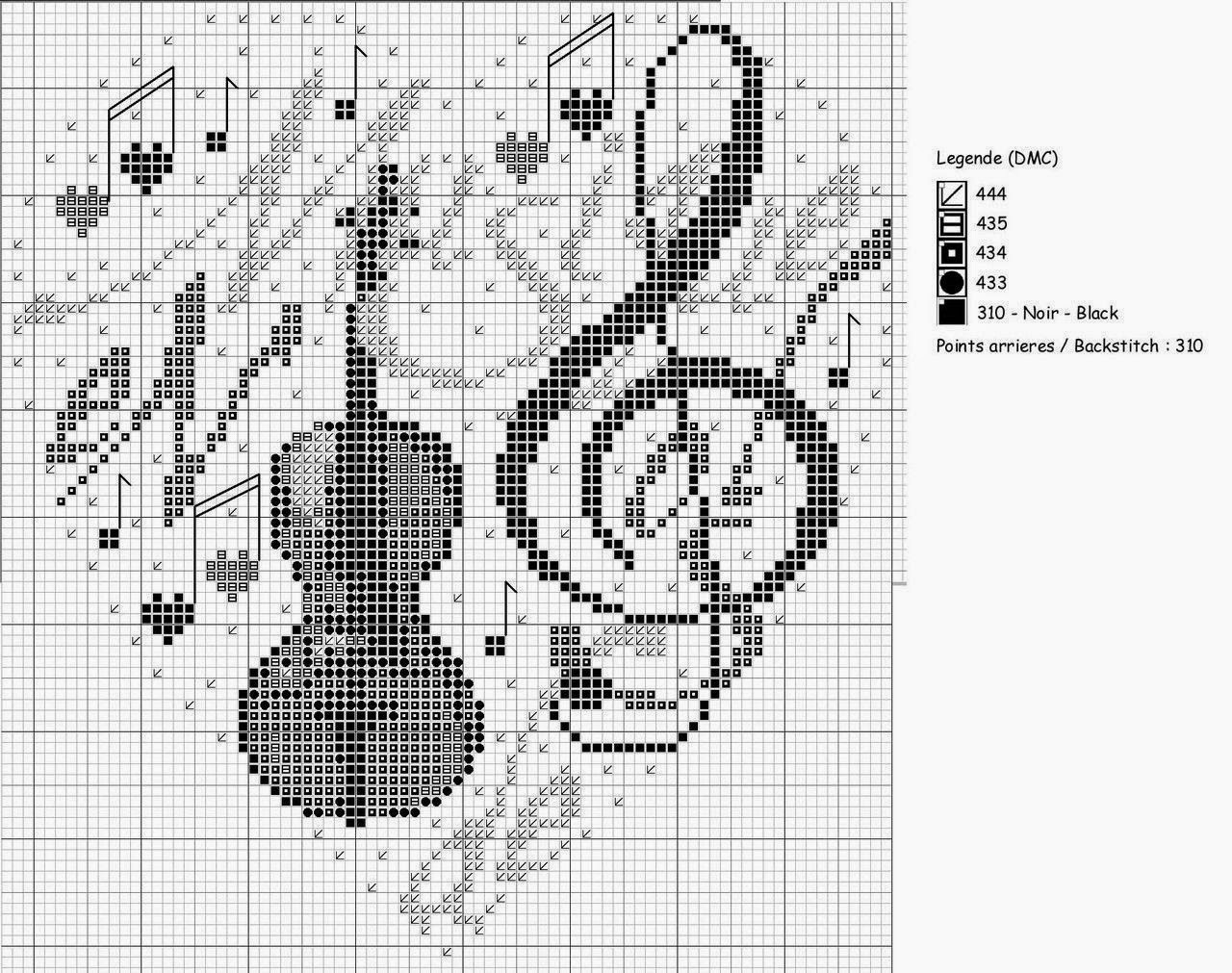 GRAFICOS PUNTO DE CRUZ GRATIS : INSTRUMENTOS MUSICALES(18)