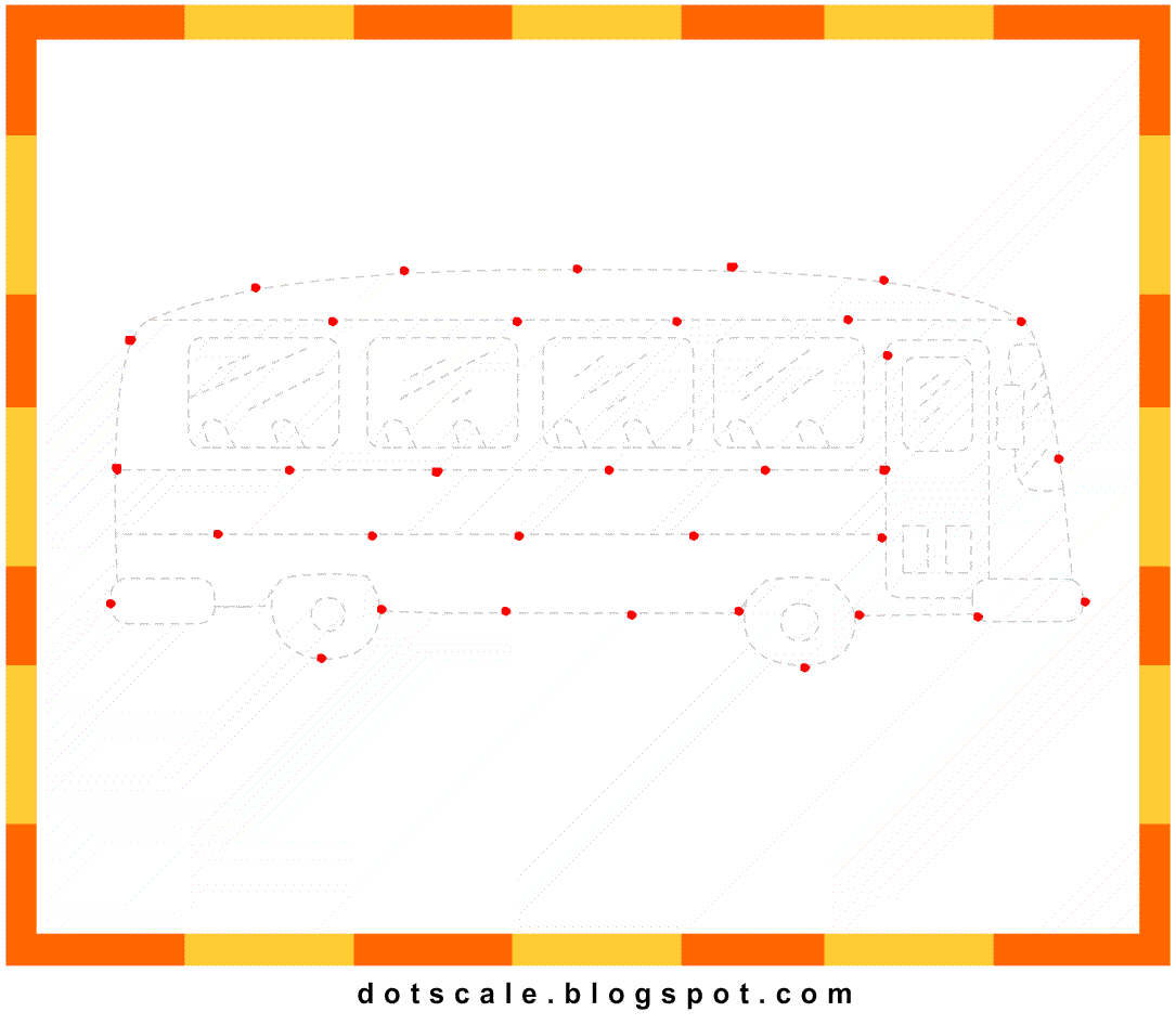 Kids Printable Dot to Dot Free: Bus Dot to dot