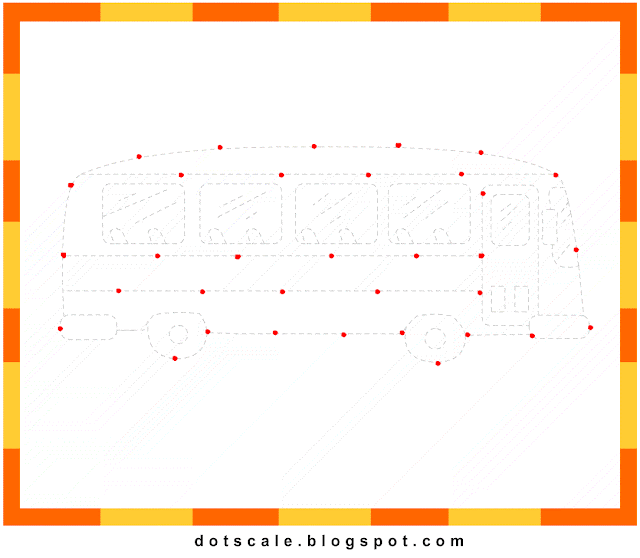 Kids Printable Dot to Dot Free: Bus Dot to dot