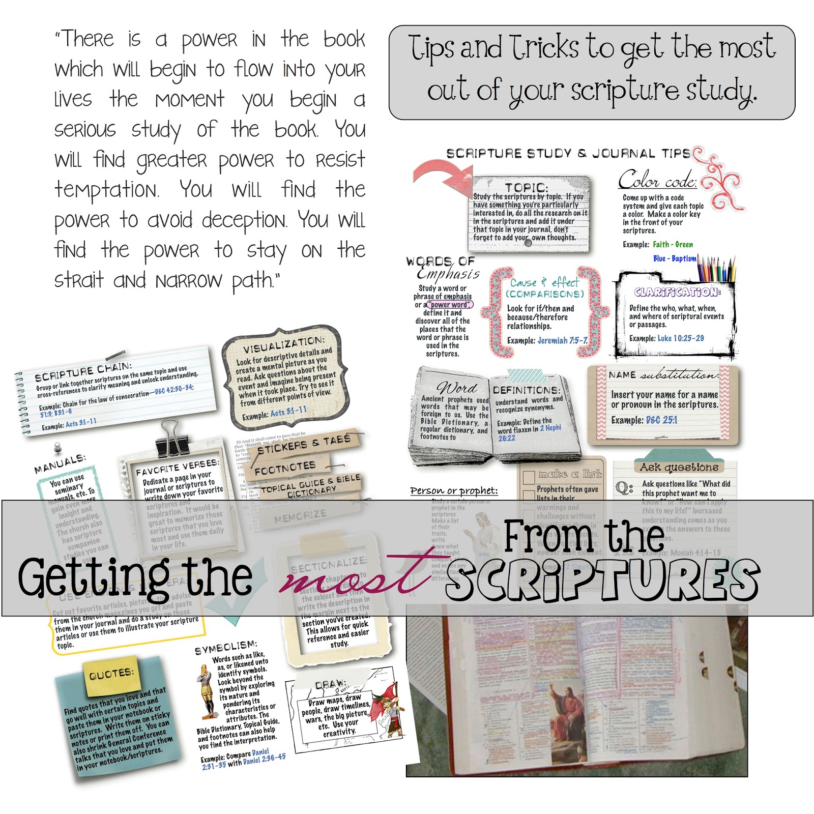 Mormon Mom Planners - Monthly Planner/Weekly Planner: Scripture Study Tips & Tricks