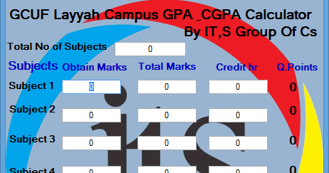 GPA And CGPA Calculator For GCUF