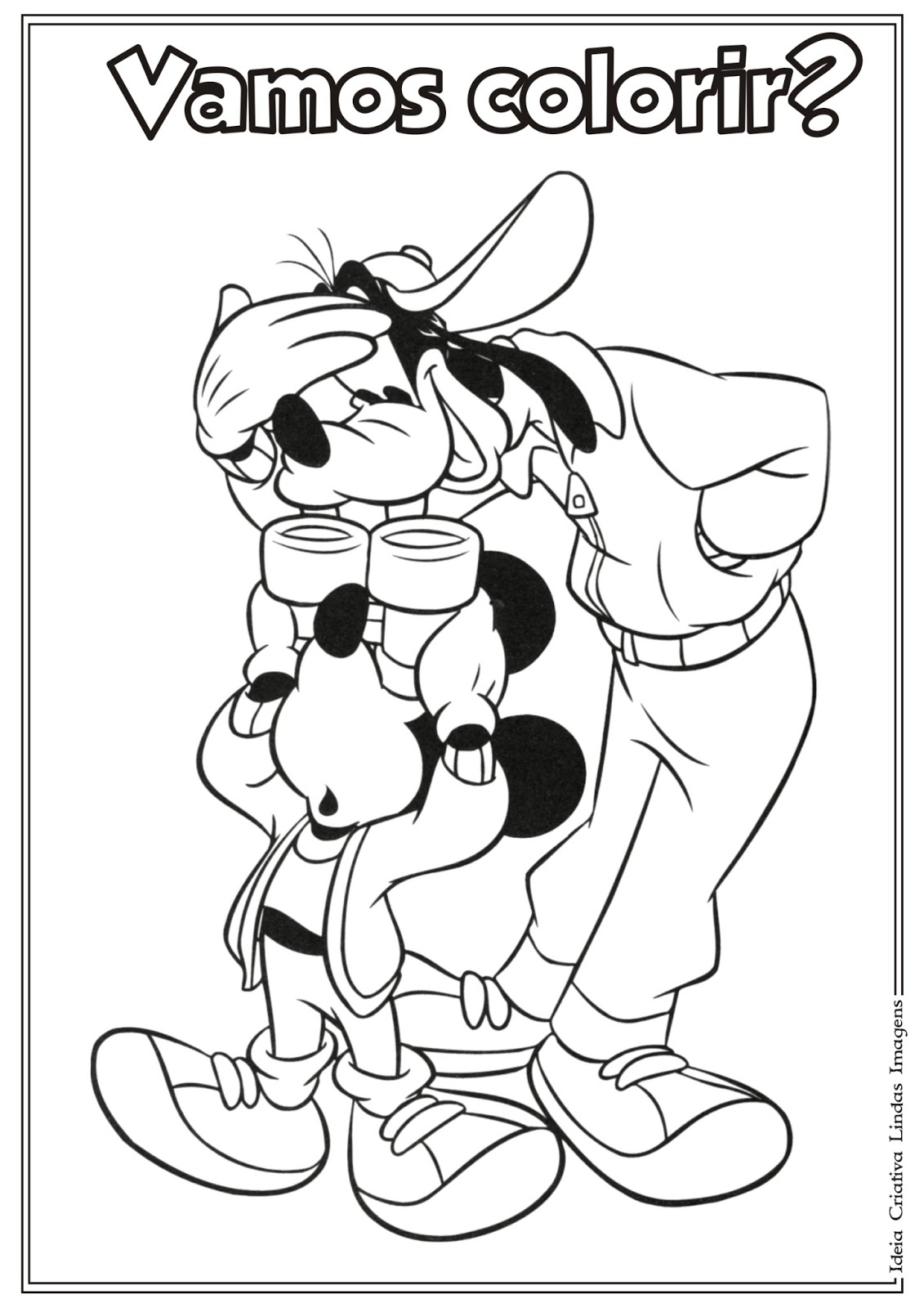 Desenho do Mickey e Pateta para colorir