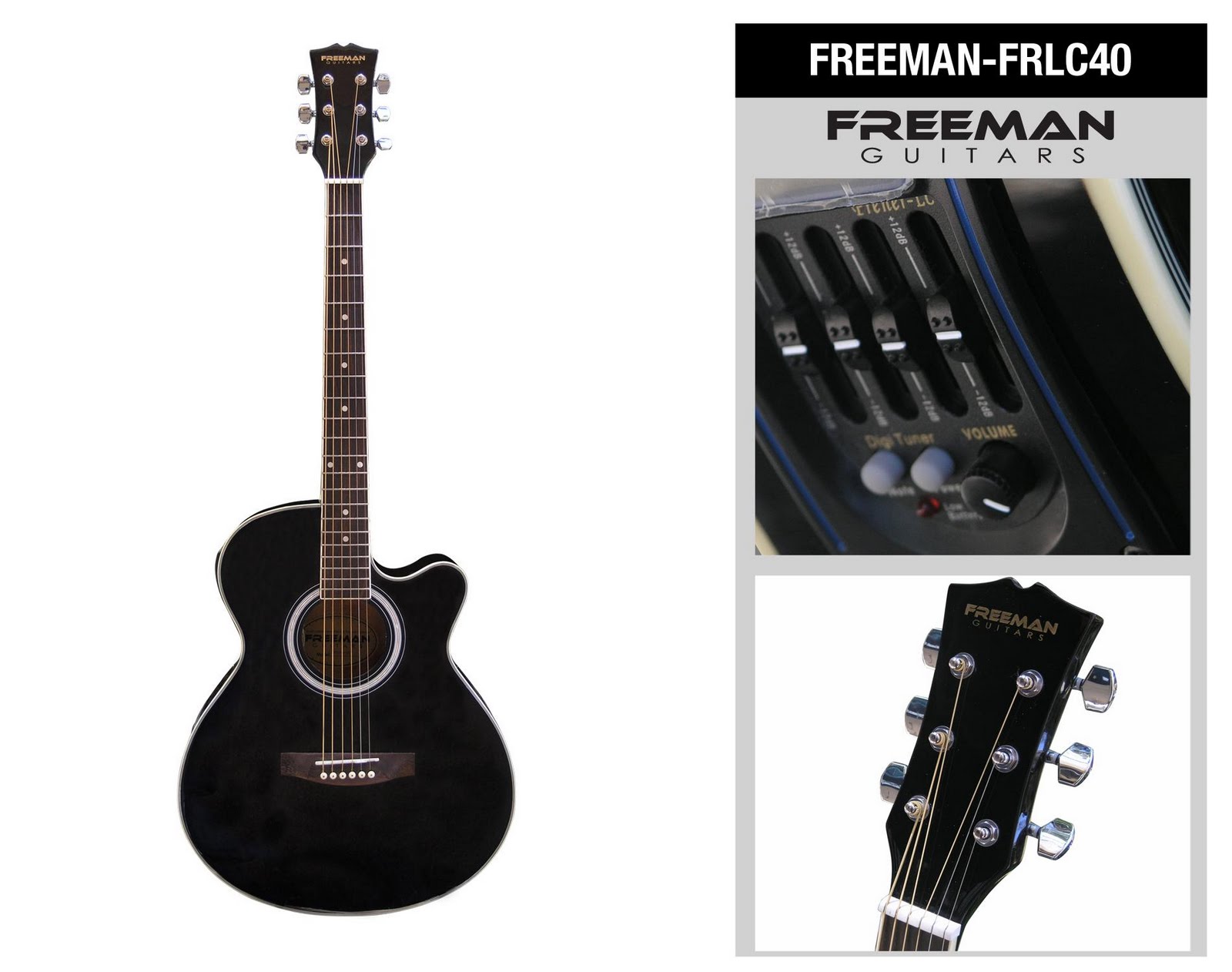 FRLC40 GUITARRA E/A JUMBO COLOR BK FREEMAN - SONIDO LATAM