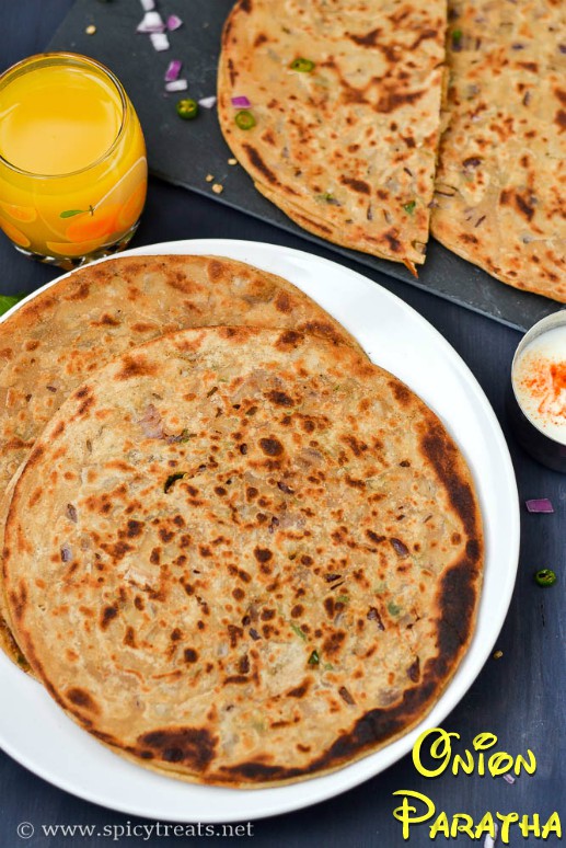 Spicy Treats: Punjabi Onion Paratha Recipe(With Video) | Pyaaz Ka ...