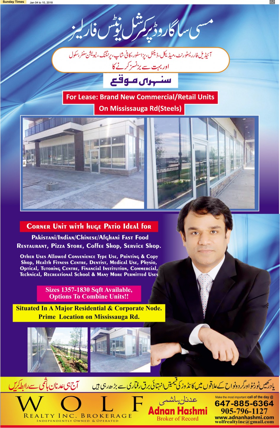 ADNAN HASHMI REALTOR : January 2018
