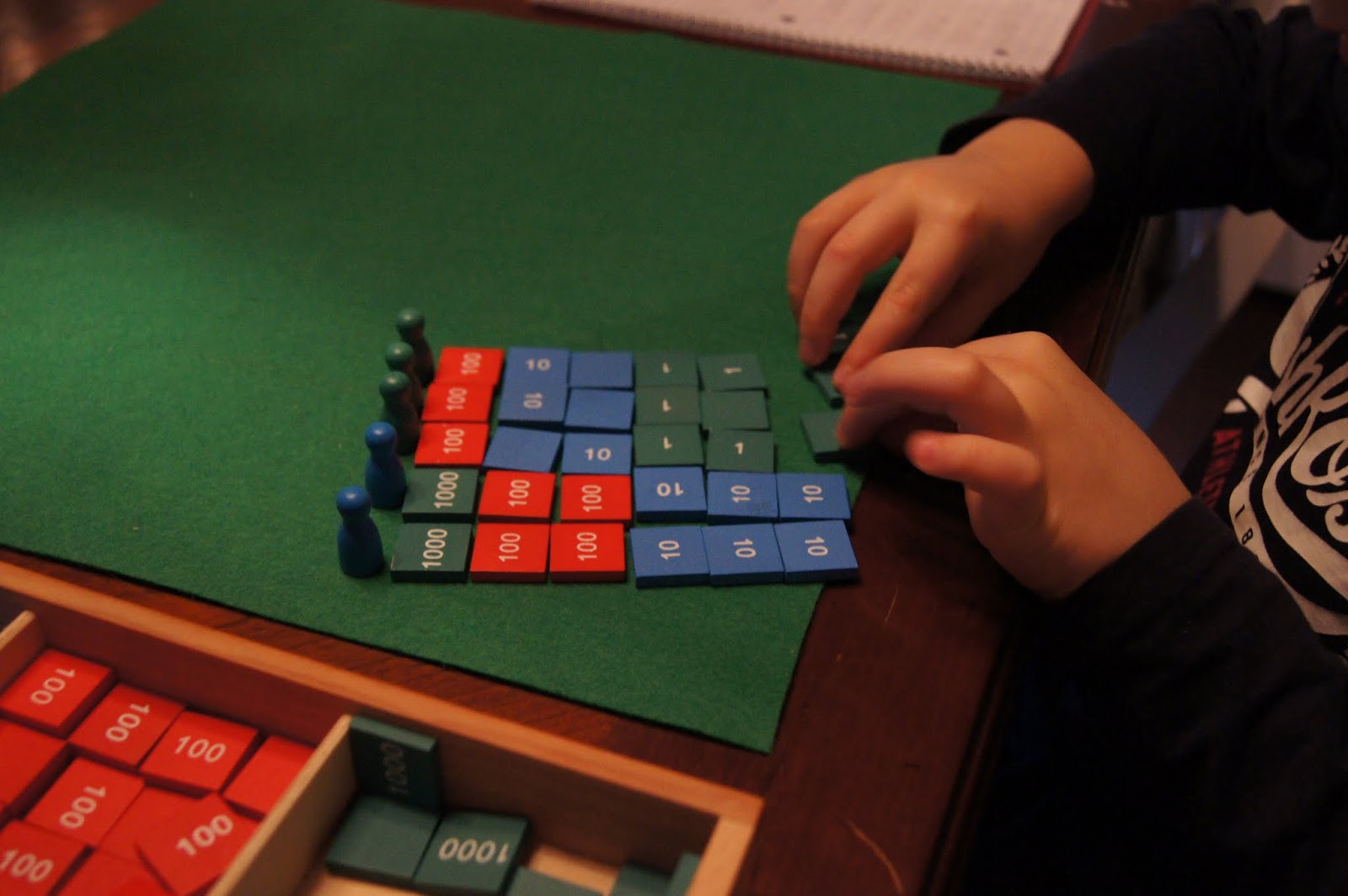 Stamp Game Division, Montessori Math At Home - "Making Montessori Ours"