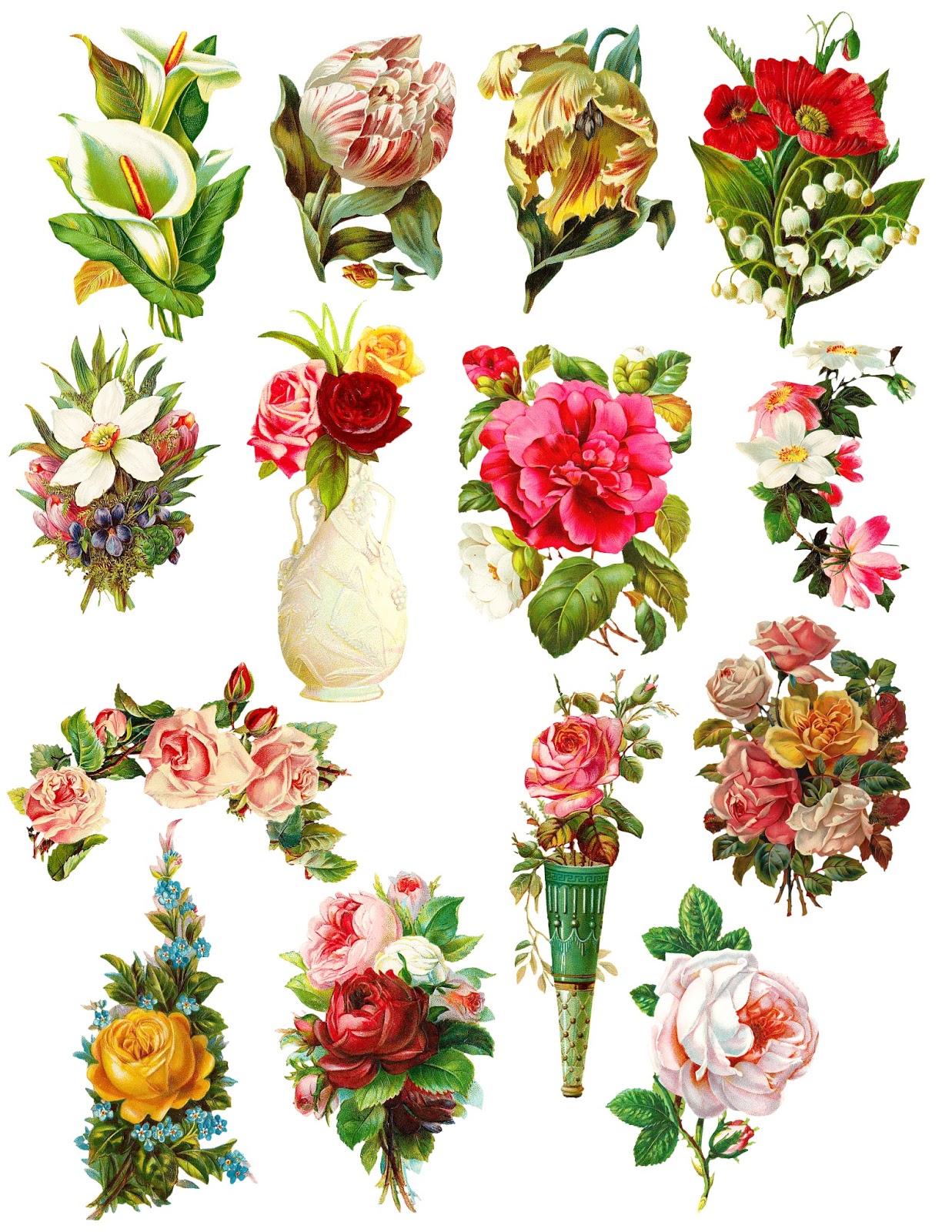 Блог Колибри: 100 Small Vintage Flower Graphics