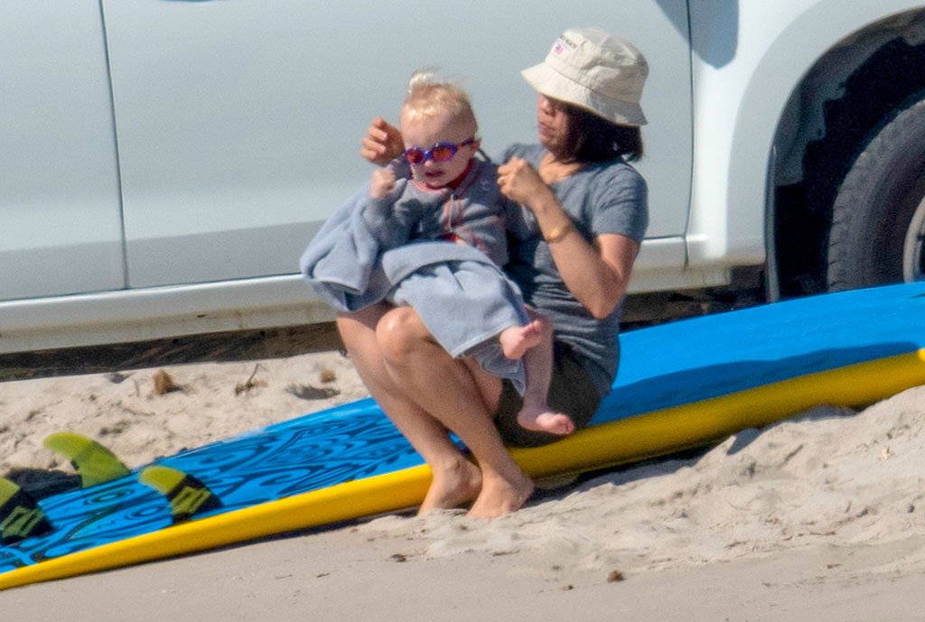 Princess Charlene was photographed with her children in Corsica beach