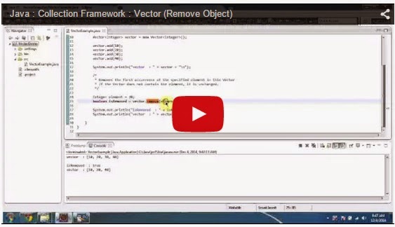 Java Ee Java Collection Framework Vector Remove Object