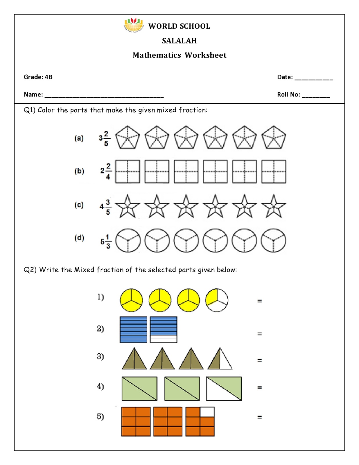 Birla World School Oman: Homework for Grade 4 as on 02/11/2017
