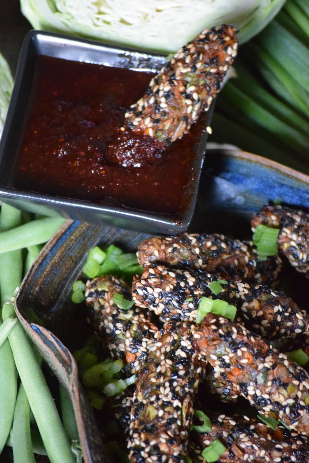 Shital's-Kitchen: Sesame Fingers with Schezwan Sauce