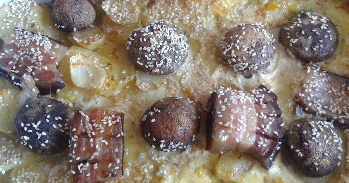 Ringlica recepti: Krompir sa smeđim šampinjonima i slaninicom