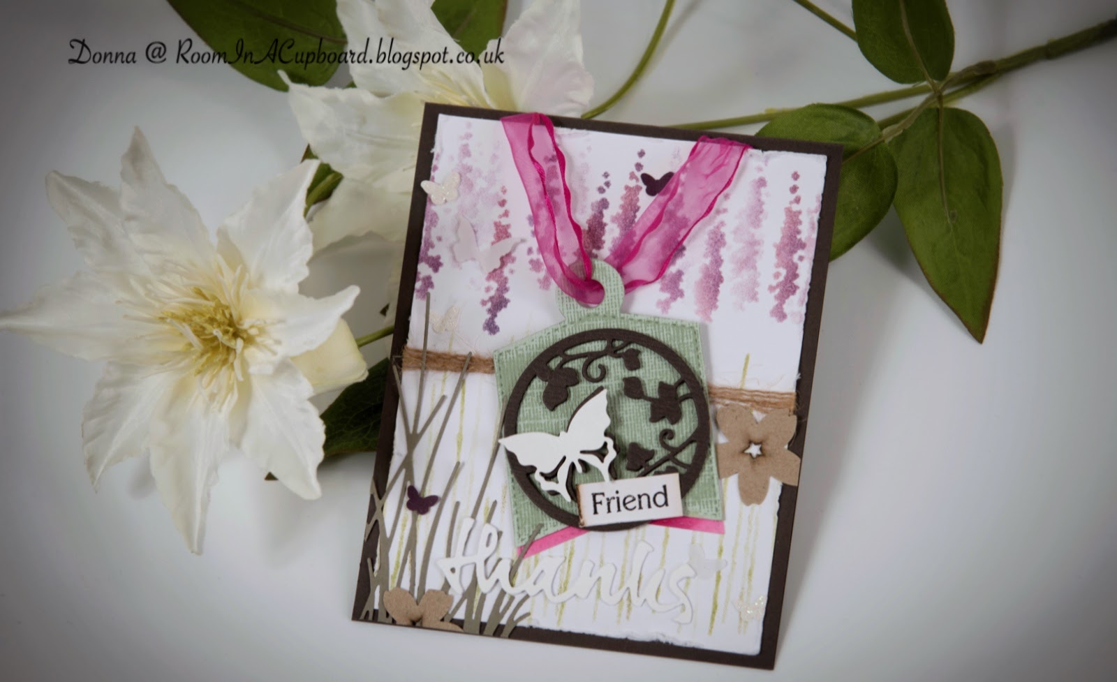 Room In A Cupboard...: Butterfly Tag Card, Garden Theme, Friend