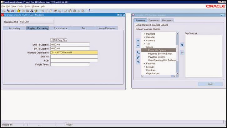 Oracle Applications: Oracle R12 Account Payables Screen Shots