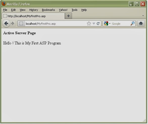 Getting Started with ASP | Active Server Pages