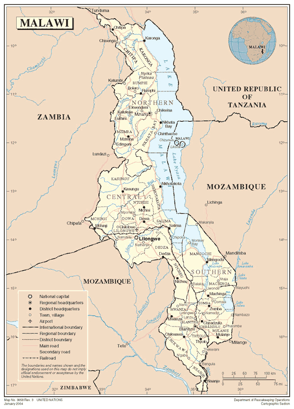 MAPAS GEOGRÁFICOS DE MALAWI