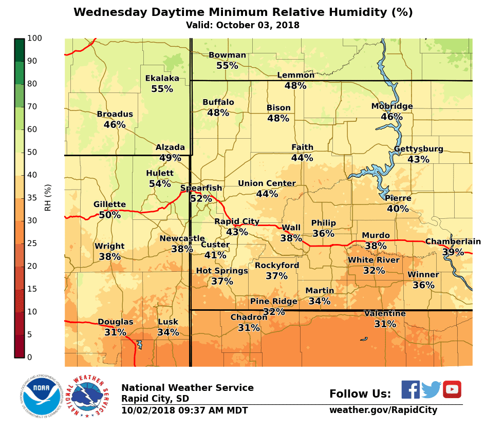 South Dakota Fire Weather: Strong winds expected on Wednesday