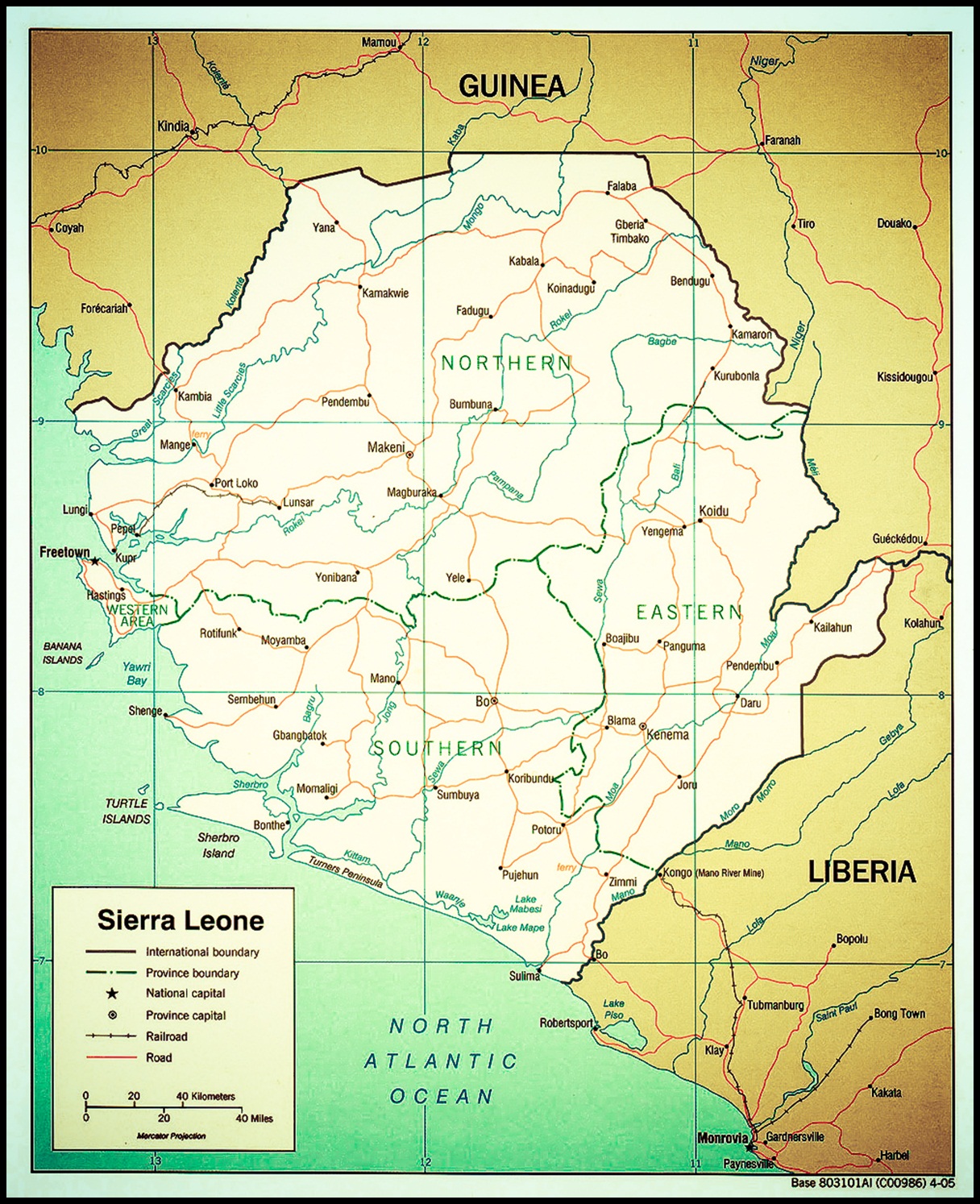 SIERRA LEONE - GEOGRAPHICAL MAPS OF SIERRA LEONE ~ Klima Naturali™