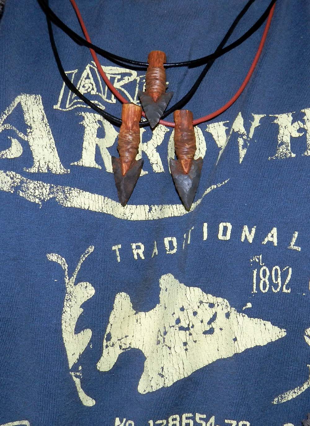 Elfshot: Hafted Beothuk Arrowhead Necklaces