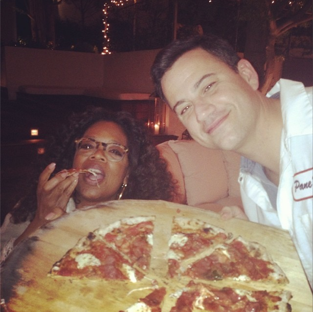 Jimmy Kimmel Made Pizza For Oprah (PHOTOS)