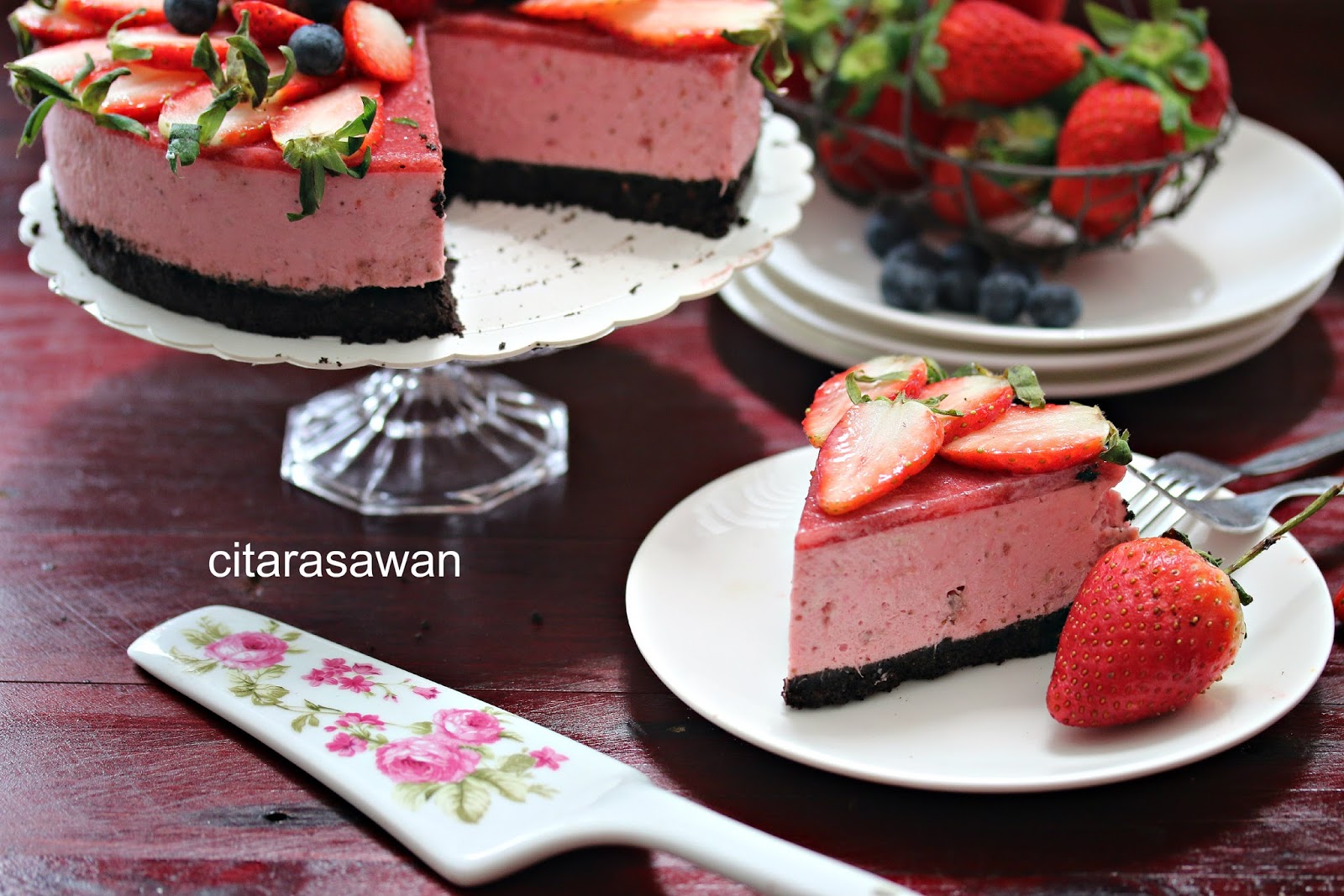 Strawberry Cheesecake ~ Resepi Terbaik