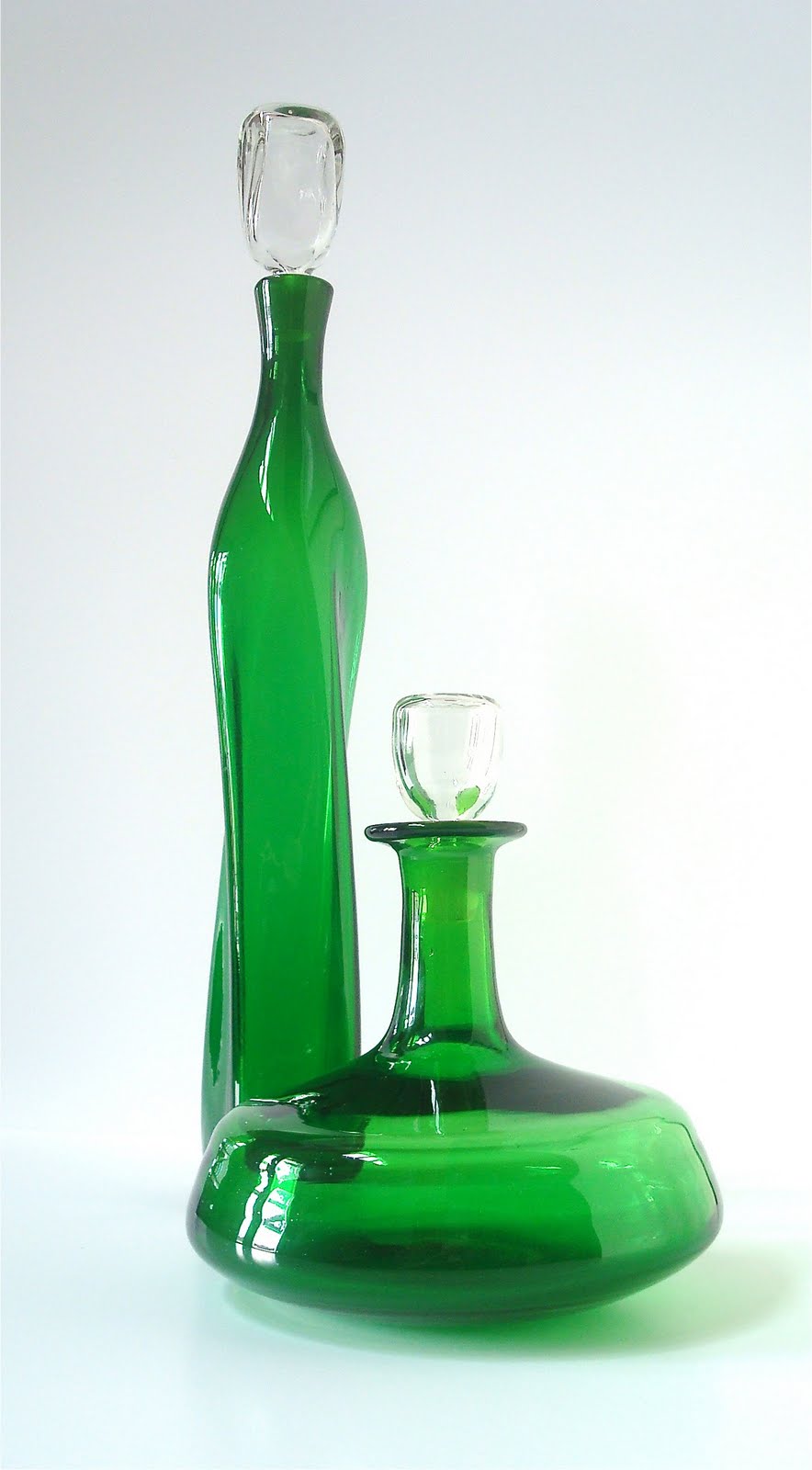 Heart of Glass - Blenko Glass: Jade Decanters