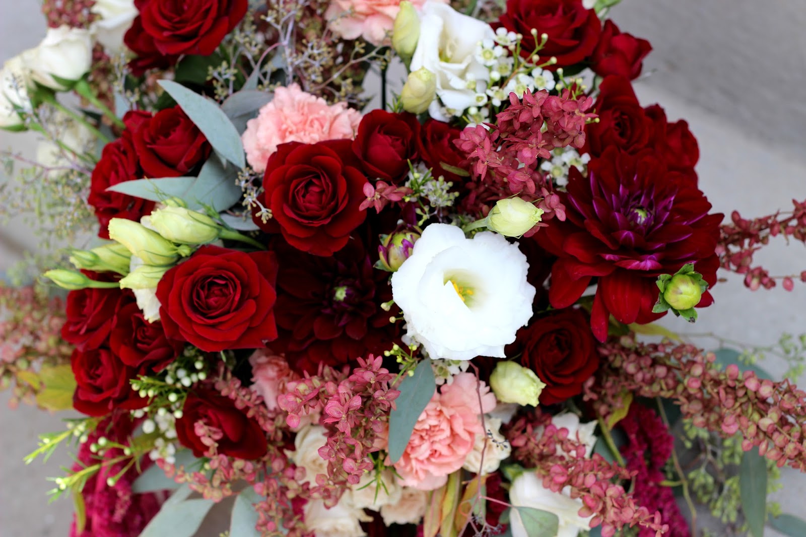 Celebration Flair: Merlot + Blush Bridal Portrait Flowers