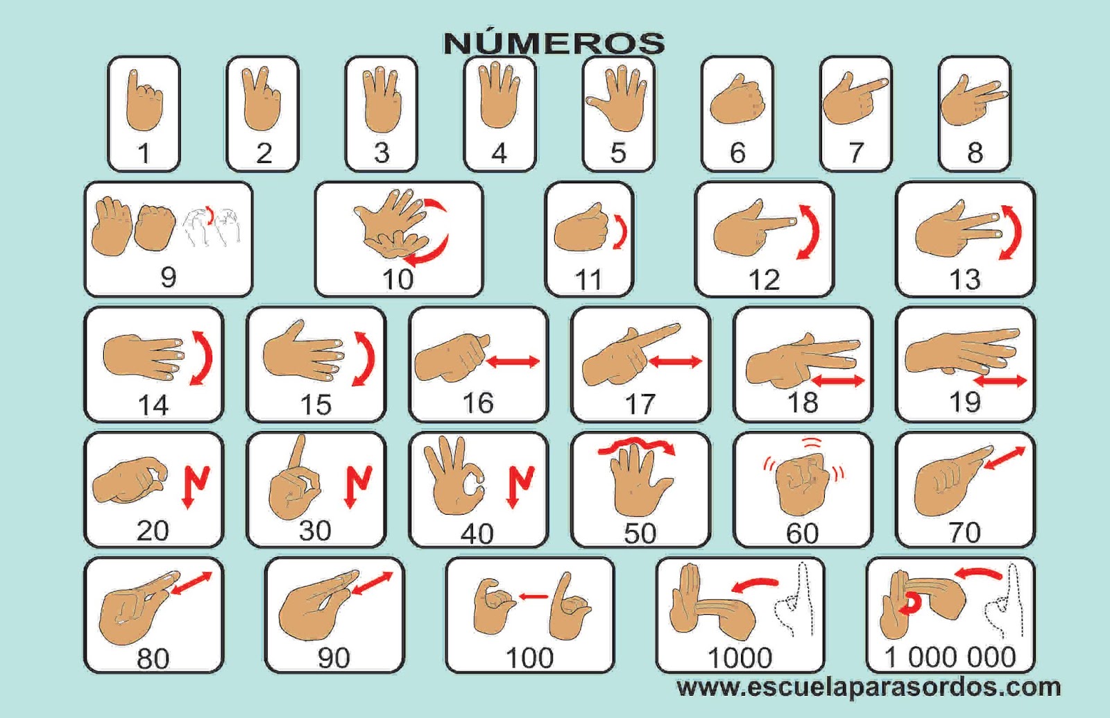 NÚMEROS DACTILOLOGICOS