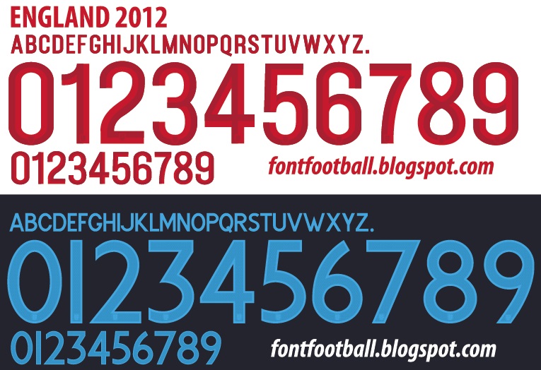 FONT FOOTBALL: Font Vector England Euro 2012 kit