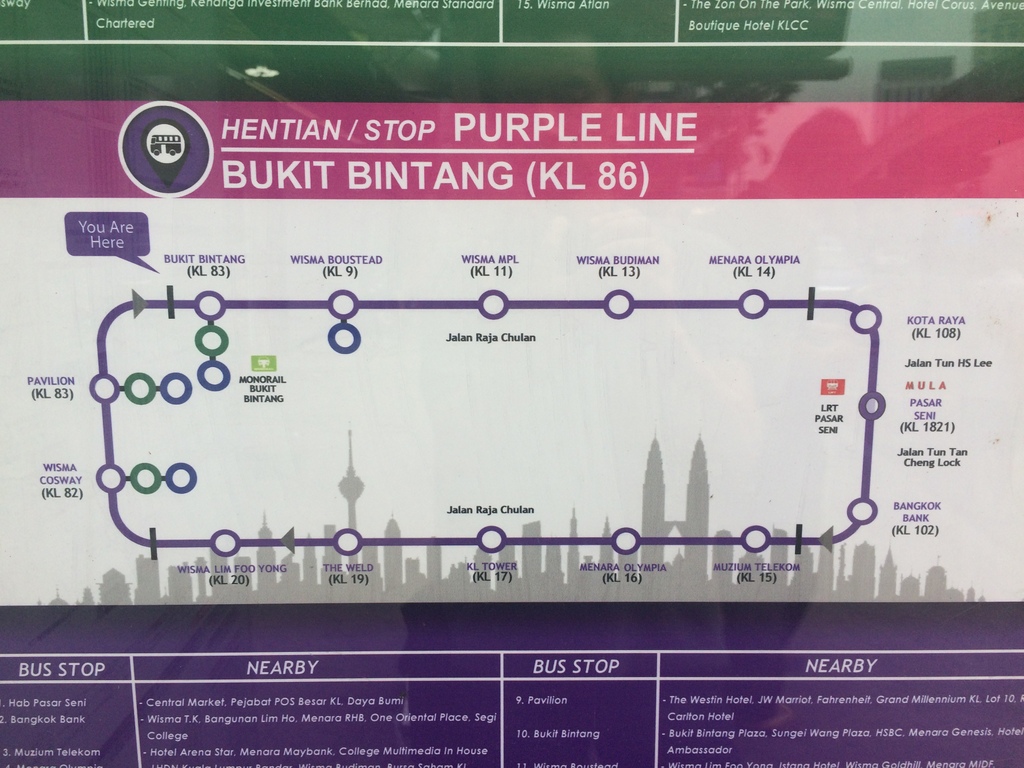 Kuala Lumpur Walk Pics : Kuala Lumpur: GO KL Free Bus Purple Line