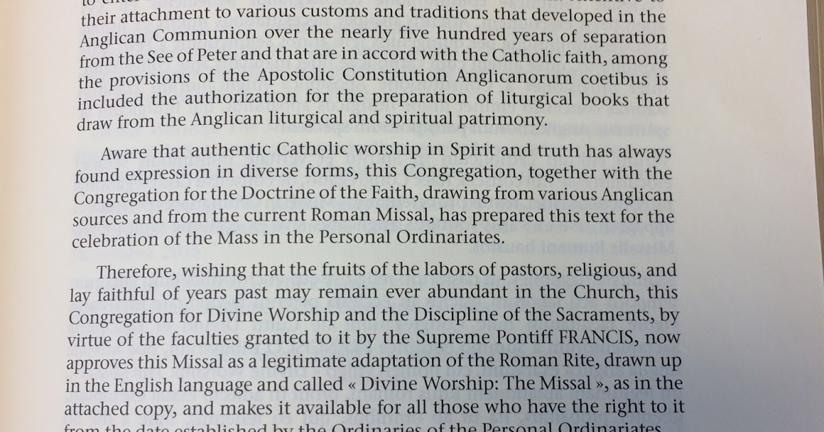 southern orders: THE RECONCILIATION AND RENEWAL OF THE ORDINARY FORM OF ...